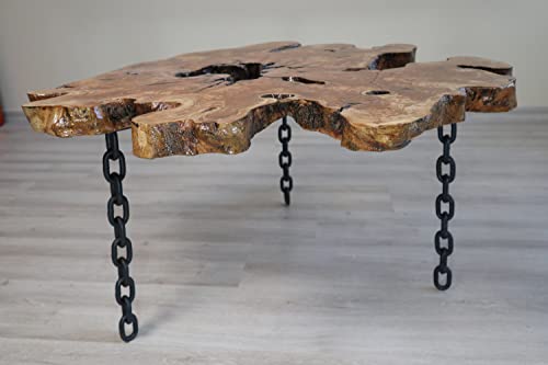 Live Edge Olive Tree Amazing Naturally Form Wood Slab, Big Coffee Table 86 X 75 cm (Handmade)