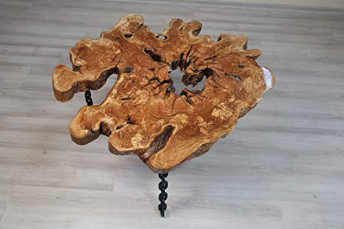 Live Edge Olive Tree Amazing Naturally Form Wood Slab, Big Coffee Table 86 X 75 cm (Handmade)