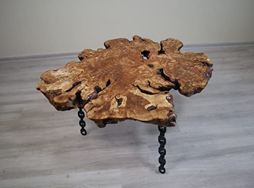 Live Edge Olive Tree Root Amazing Naturally Form Wood Slab, Big Coffee Table 81 X 64 cm (Handmade)