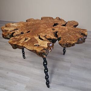 Live Edge Olive Tree Root Amazing Naturally Form Wood Slab, Big Coffee Table 81 X 64 cm (Handmade)