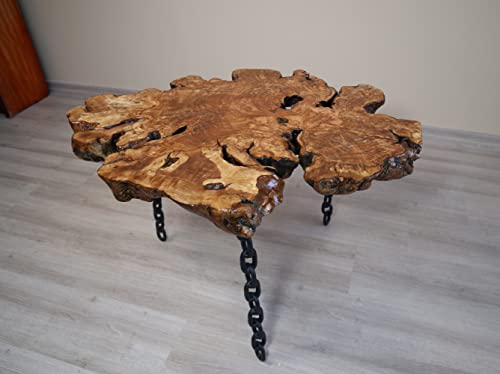 Live Edge Olive Tree Root Amazing Naturally Form Wood Slab, Big Coffee Table 81 X 64 cm (Handmade)