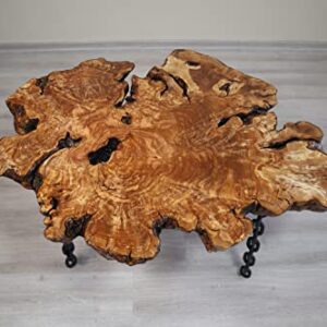 Live Edge Olive Tree Root Amazing Naturally Form Wood Slab, Big Coffee Table 81 X 64 cm (Handmade)