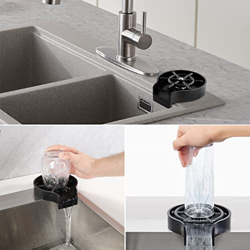 Faucet Glass Rinser, Kitchen Sink Glass Rinser Beer Bar Cup Bottle Glass Rinser Washer Cleaner Kitchen Sink Attachment Accessory for Home KTV Bar Restaurants Cafes