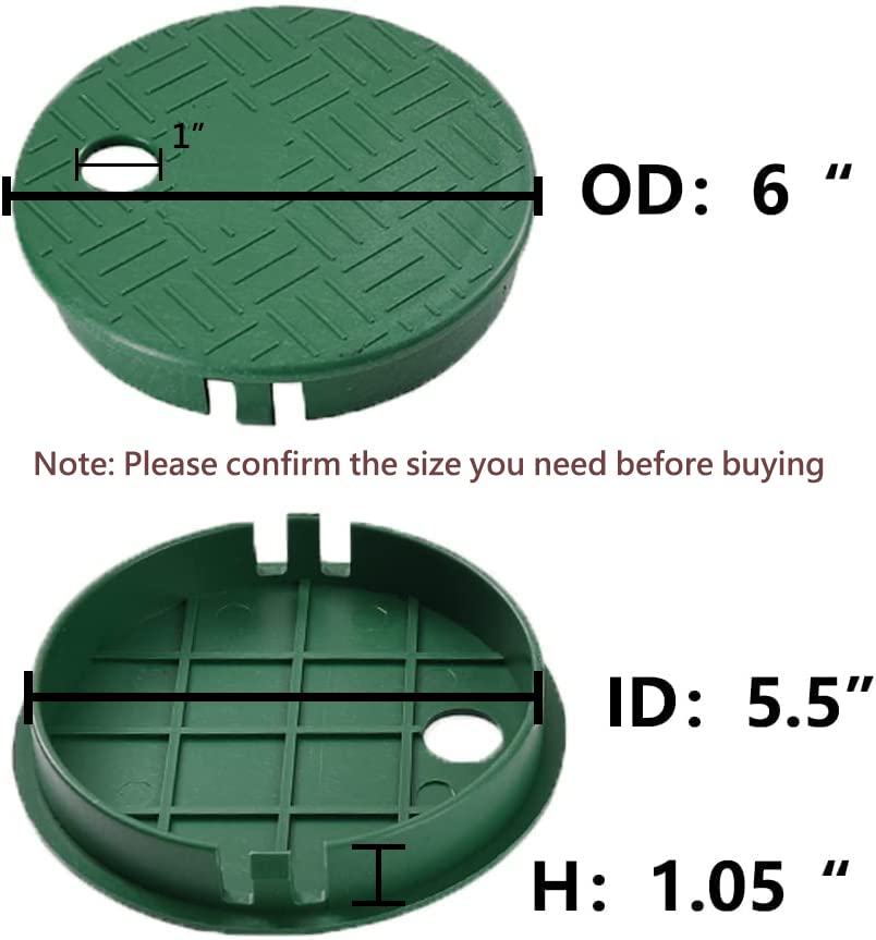 Jayen 2/4 Pcs 6" Valve Box Cover Lid for Sprinkler Irrigation System