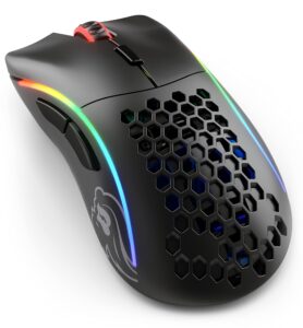 glorious model d wireless gaming mouse - 69g superlight, lag free 2.4ghz wireless, up to 71 hour battery, rgb, bamf sensor, ergonomic, 6 buttons - matte black