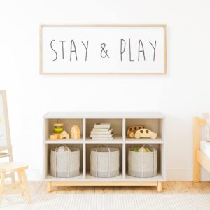 Playroom Wall Decor - Playroom Decor - Play Sign - Playroom Sign - Play Room Wall Decor - Stay And Play Sign - Lets Play Sign - Play Sign For Playroom - Lets Just Play - Playroom