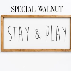 Playroom Wall Decor - Playroom Decor - Play Sign - Playroom Sign - Play Room Wall Decor - Stay And Play Sign - Lets Play Sign - Play Sign For Playroom - Lets Just Play - Playroom