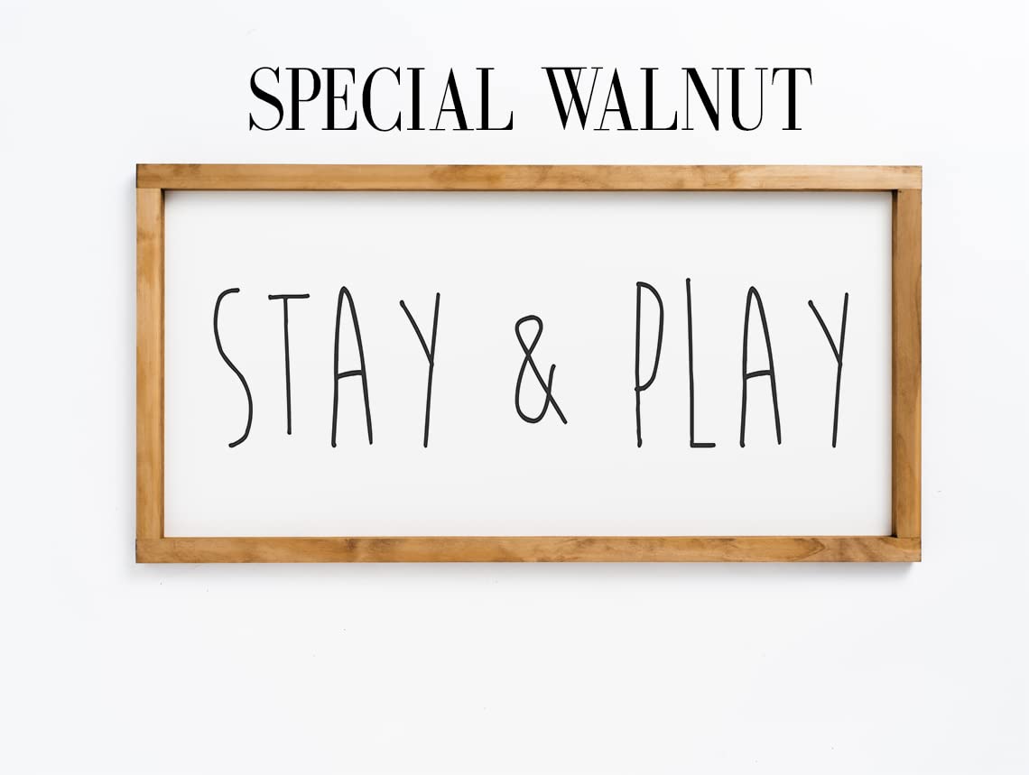 Playroom Wall Decor - Playroom Decor - Play Sign - Playroom Sign - Play Room Wall Decor - Stay And Play Sign - Lets Play Sign - Play Sign For Playroom - Lets Just Play - Playroom