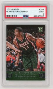 giannis antetokounmpo 2013 panini basketball rookie card rc #194 graded psa 9