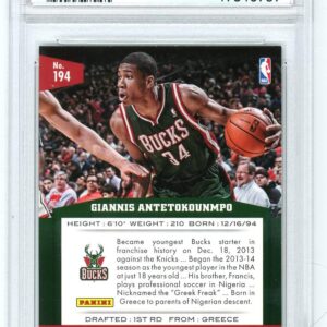 Giannis Antetokounmpo 2013 Panini Basketball Rookie Card RC #194 Graded PSA 9