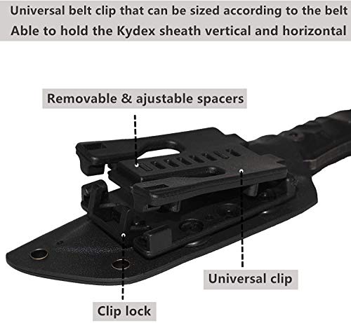 OERLA OLK-039B Tactical Style Outdoor Camping Knife 8.66 Inches Full-Tang 440C Steel Fixed Blade with Kydex Sheath