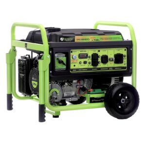 green-power america dual fuel portable generator 13000 watt,gas or propane powered,electrical/recoil start, equipped with co-seizer co protection system