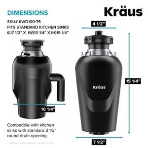 KRAUS Kore™ Workstation 33-inch Farmhouse Flat Apron Front 16 Gauge Single Bowl Stainless Steel Kitchen Sink with Accessories and WasteGuard™ Continuous Feed Garbage Disposal, KWF410-33-100-75MB