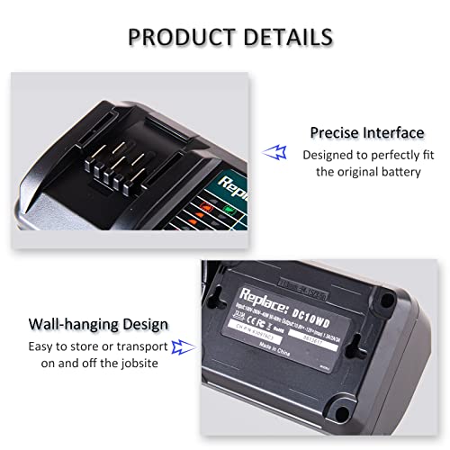 Lilocaja DC10WD 12V CXT Lithium-Ion Battery Charger for Makita 10.8V-12V CXT Lithium-Ion Battery BL1021B BL1041B BL1016, Replaces for Makita 12V Charger DC10SB