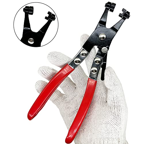 3Pcs Hose Clamp Plier Kit, Long Reach Wire Spring Hose Clamp Pliers Remover for Automotive Coolant Radiator Heater and Water Hose with Band Flat or Large Clamps