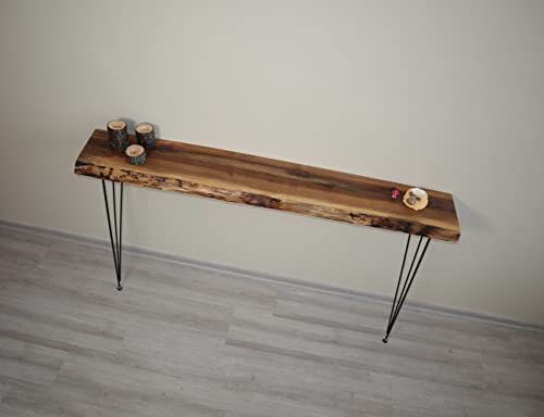 Live Edge Cherry Wood Naturally Form, Console Table 56" x 9" x 29.5" (Handmade)