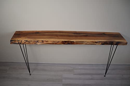 Live Edge Cherry Wood Naturally Form, Console Table 56" x 9" x 29.5" (Handmade)