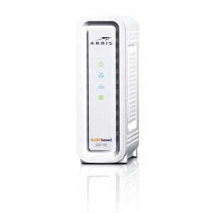 arris surfboard sb6190 32x8 docsis 3.0 cable modem with 1.4 gbps download and 262 upload speeds, white (non-retail packaging) (renewed)