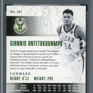 Giannis Antetokounmpo 2019 Panini Chronicles Basketball Card #221 Graded PSA 10