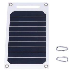 Solar Panel,10W 5V Solar Panel Charger with Buckles Semi Flexible Portable Monocrystalline Solar Charging Tool Mobile Power Supply,for Automobiles Ships Motorcycles Household Appliances Outdoor