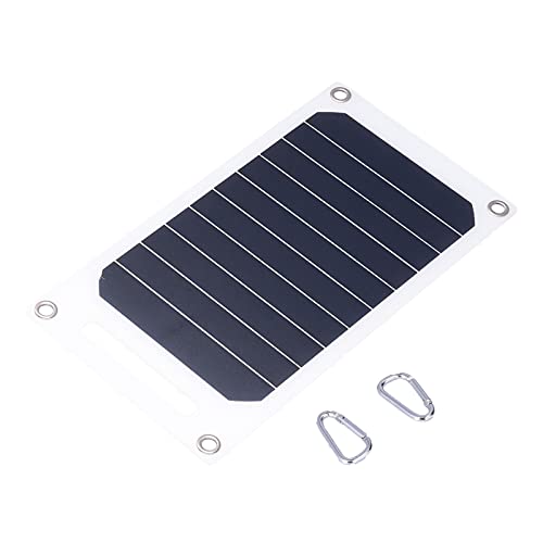 Solar Panel,10W 5V Solar Panel Charger with Buckles Semi Flexible Portable Monocrystalline Solar Charging Tool Mobile Power Supply,for Automobiles Ships Motorcycles Household Appliances Outdoor