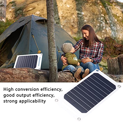 Solar Panel,10W 5V Solar Panel Charger with Buckles Semi Flexible Portable Monocrystalline Solar Charging Tool Mobile Power Supply,for Automobiles Ships Motorcycles Household Appliances Outdoor