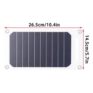 Solar Panel,10W 5V Solar Panel Charger with Buckles Semi Flexible Portable Monocrystalline Solar Charging Tool Mobile Power Supply,for Automobiles Ships Motorcycles Household Appliances Outdoor