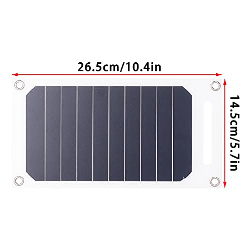 Solar Panel,10W 5V Solar Panel Charger with Buckles Semi Flexible Portable Monocrystalline Solar Charging Tool Mobile Power Supply,for Automobiles Ships Motorcycles Household Appliances Outdoor