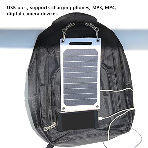 Solar Panel,10W 5V Solar Panel Charger with Buckles Semi Flexible Portable Monocrystalline Solar Charging Tool Mobile Power Supply,for Automobiles Ships Motorcycles Household Appliances Outdoor