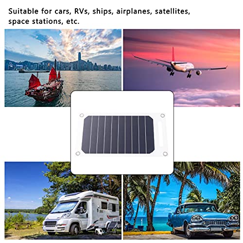 Solar Panel,10W 5V Solar Panel Charger with Buckles Semi Flexible Portable Monocrystalline Solar Charging Tool Mobile Power Supply,for Automobiles Ships Motorcycles Household Appliances Outdoor