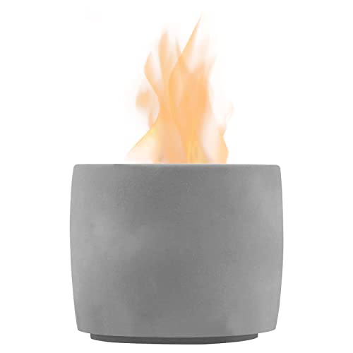 Radiate - Indoor Campfire - 90 Minutes of Burn Time - 5 x 4” Reusable Smooth Fire Pit for Rainy Days - Tabletop Decor - Clean Burning (Gray)