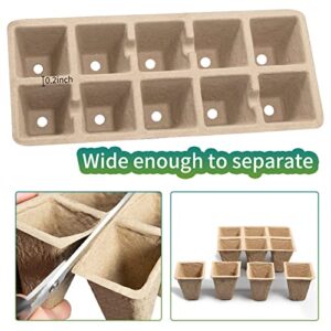 200Cells Seedling Start Trays with Drain Holes,20pcs Peat Pots Seedling Pots Biodegradable,Seedling Starter Kit,Organic Germination Plant Starter Trays(200xLabels,2xTransplant Tools,1xSpray Bottle)