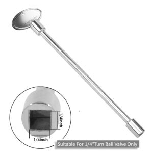 MOFLAME Outddor/Indoor Gas Valve Key for Gas Fire Pits and Fireplaces -8 inch Polished Chrome Gas Key Replacement Fits 1/4" Turn Ball Valve (Pack of 2)