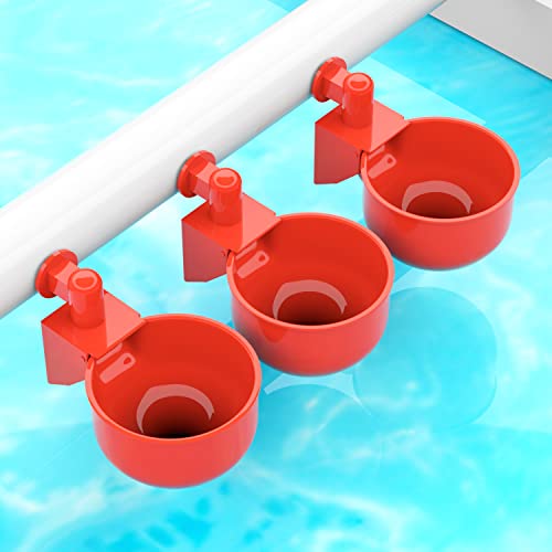 sansheng Chicken Waterer Cups,3/8 Inch Thread Automatic Filling Chicken Water Cups(Pack of 12)