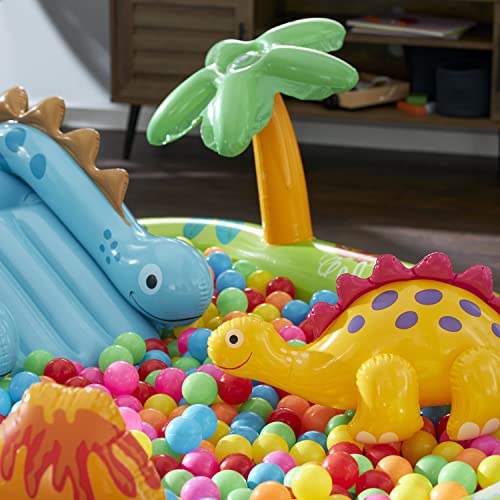 Intex 57166EP Little Dino Dinosaur Themed Inflatable Backyard Pool Play Center with Palm Tree Sprayer, Mini Slide, and Inflatable Dinosaur