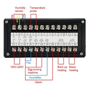 Fahrenheit Temperature Controller Thermostat AC 100V ~ 240V Full Automatic Control System Egg Incubator Machine with Temperature Humidity Sensor Probe