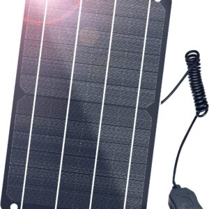 6W Solar Panel, 5V/1A Mini USB Solar Panel,IP67 Waterproof Monocrystalline Module DIY Solar Panel Kit with PET Material for Smart Phone, Small Fans Monitor Outdoor Security Camera