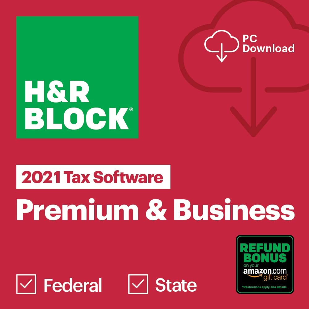 H&R Block Tax Software Premium & Business 2021 Windows [PC Download] [Old Version]