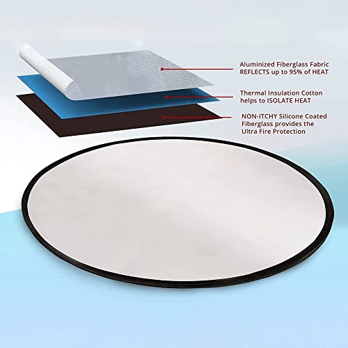 VTYEUTP Fireproof Mat for fire Pit mat 30" Round, Fireproof Mat for Patio, Deck, Grass, Lawn, Heat Shield, Fire Resistant Pad for Outdoor, Fire Pit Accessories(30 Inch)