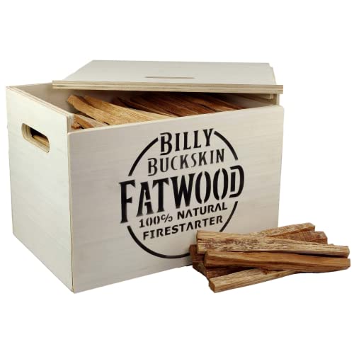 10 lb. Fatwood Gift Box Set | Fire Starter Sticks in Packed In a Natural Light Wooden Box | Perfect Christmas Gift | Start a Fire with just 2 Sticks | Resin Rich Ocote Fatwood | Approx 140 Sticks