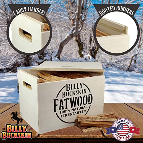 10 lb. Fatwood Gift Box Set | Fire Starter Sticks in Packed In a Natural Light Wooden Box | Perfect Christmas Gift | Start a Fire with just 2 Sticks | Resin Rich Ocote Fatwood | Approx 140 Sticks