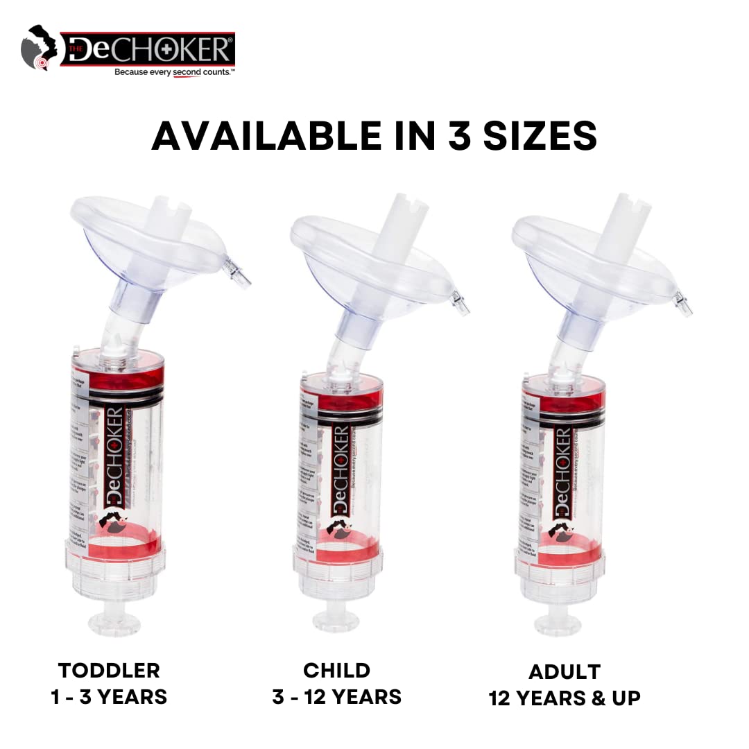 DeCHOKER Choking Rescue Anti-Choking Device for Qty 1 Toddlers (Ages 1-3 Years) and Qty 2 Children (Ages 3-12 Years), Pack of 3, First Aid Choking Rescue