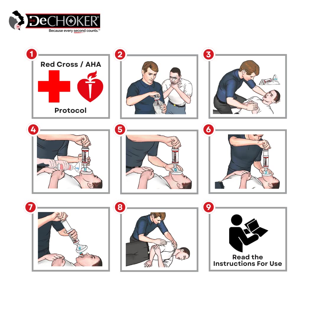 DeCHOKER Choking Rescue Anti-Choking Device for Qty 1 Toddlers (Ages 1-3 Years) and Qty 2 Children (Ages 3-12 Years), Pack of 3, First Aid Choking Rescue