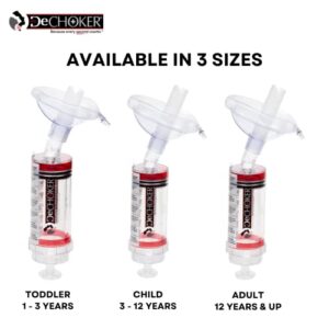 DeCHOKER Choking Rescue Anti-Choking Device for Qty 2 Adult (Ages 12+ Years) and Qty 1 Children (Ages 3-12 Years), Pack of 3, First Aid Choking Rescue