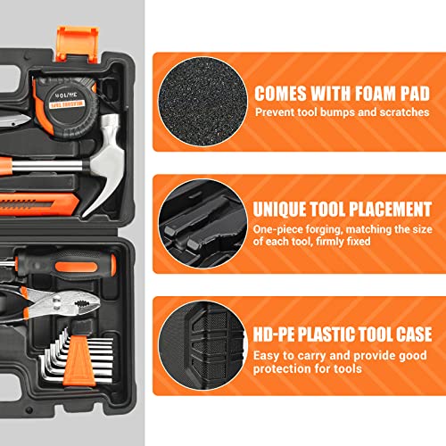 ENGiNDOT Home Tool Kit, 57-Piece Basic Tool kit with Storage Case for Household Repair, Home Improvement and DIY Project