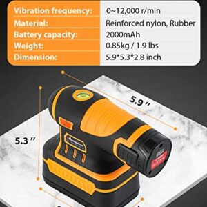 Mxmoonfree Tile Vibrator Tile Tools for Installation Vibrating Tool with 6 Gears Adjustable Vibration, 2 Pcs Battery, NO Suction Cup