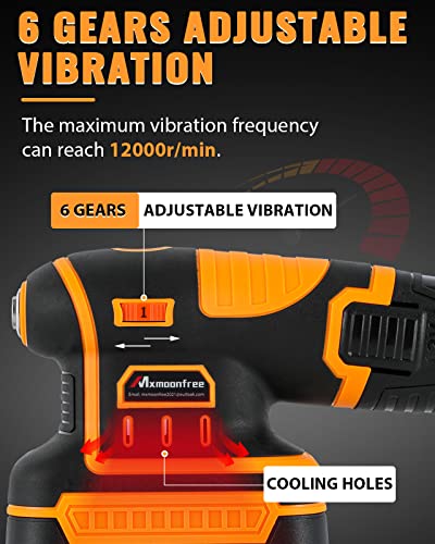 Mxmoonfree Tile Vibrator Tile Tools for Installation Vibrating Tool with 6 Gears Adjustable Vibration, 2 Pcs Battery, NO Suction Cup