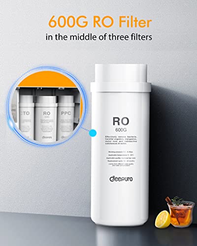 600 GPD RO Replacement Filter for Deepuro RO System WS6A/WS6B