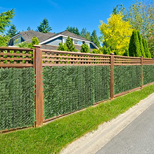 Whonline Artificial Faux Ivy Hedge Privacy Fence Wall Screen 118 x 39.4in Outdoor Privacy Fence Hedges Screen with 30pcs Nylon Cable Zip Ties for Balcony, Garden, Deck Décor