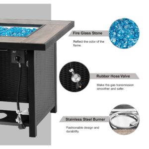 BALI OUTDOORS 30 Inch Propane Fire Pit Table, Gas Fire Pit for Outside Patio Square, 50,000 BTU